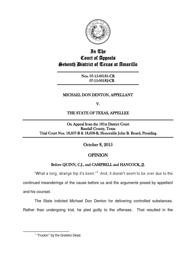Denton v. State, No. 07-15-00181-CR (Tex. App. Oct. 8, 2015) | PDF ...