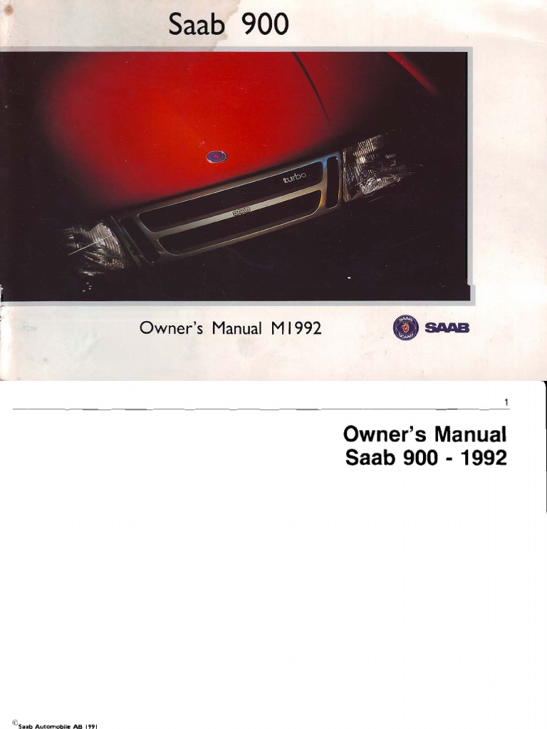 Saab900ownersmanual1992US (Ocr) | PDF | Airbag | Seat Belt