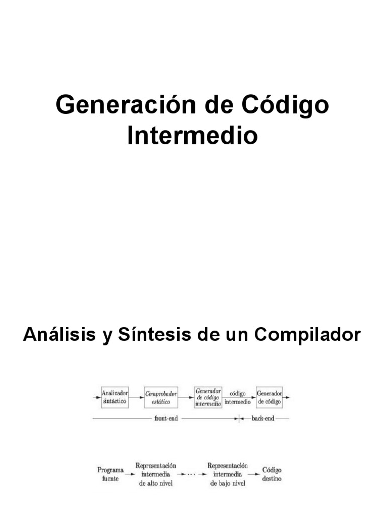 Generacion Codigo Intermedio | PDF | Compilador | Extremos delantero y ...