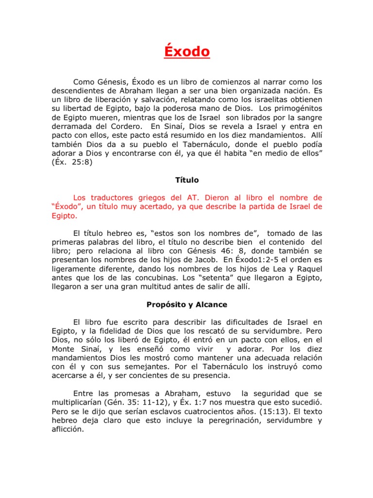 Éxodo | PDF | Libro del éxodo | Moisés