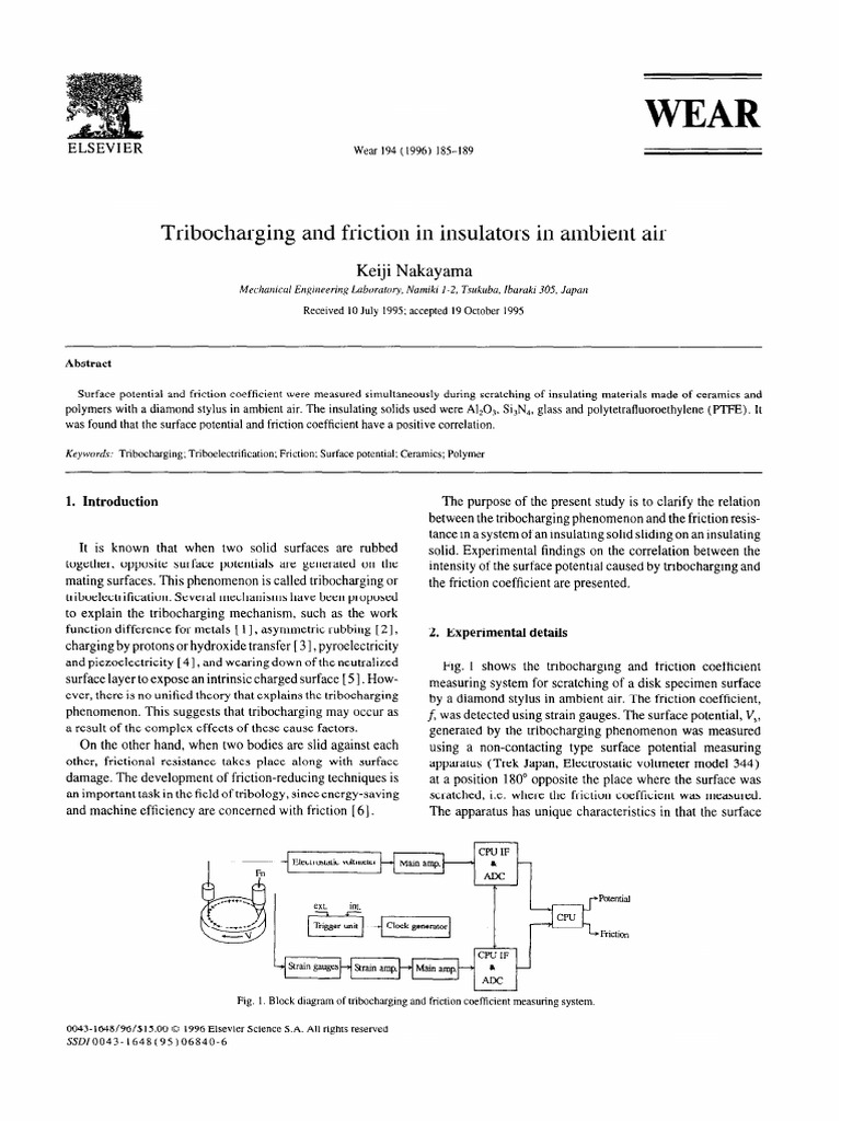 Tribocharging Phenomenon | PDF | Friction | Adsorption