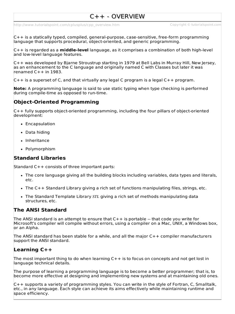 CPP Overview | PDF CPP Overview | PDF