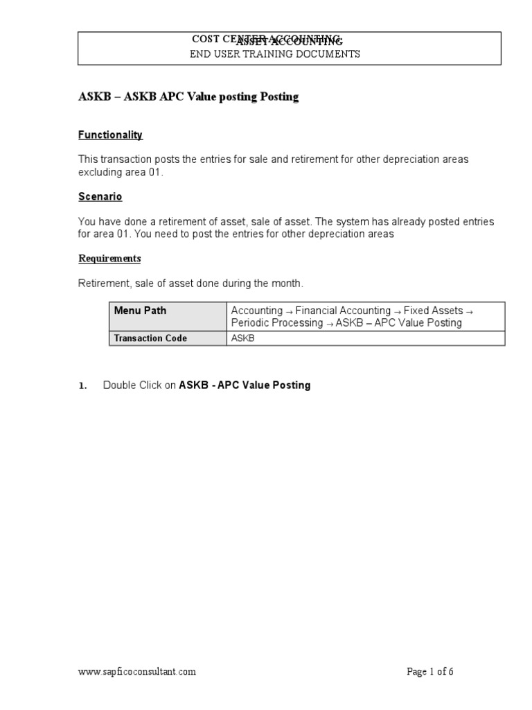 ASKB APC Value Posting in SAP | PDF