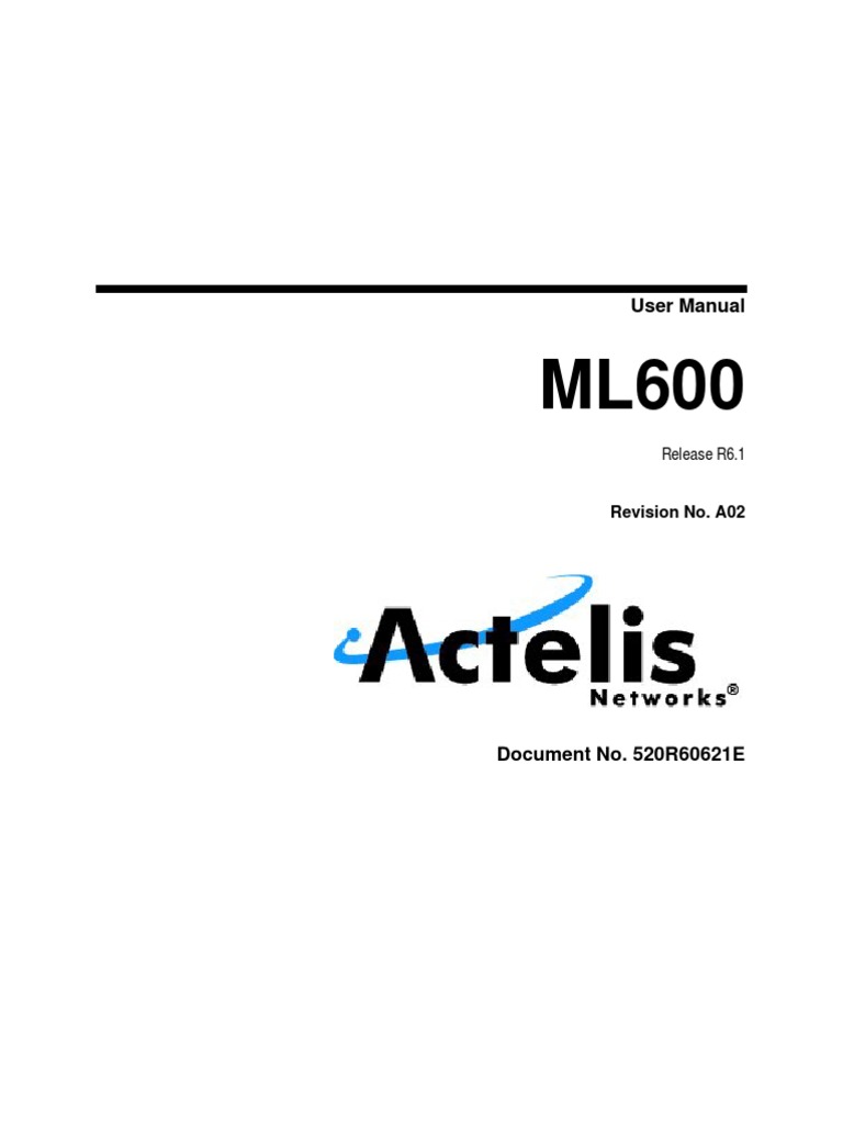 ML600 User Manual 6-APR-09 PDF | PDF | Secure Shell | Radius