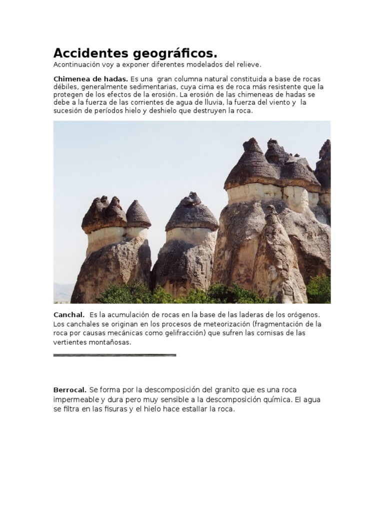 Accidentes Geográficos | PDF | Valle | Roca (geología)
