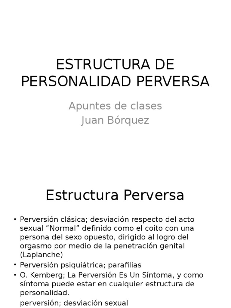 La Estructura de Personalidad Perversa | PDF | Sexo | Reproducción humana