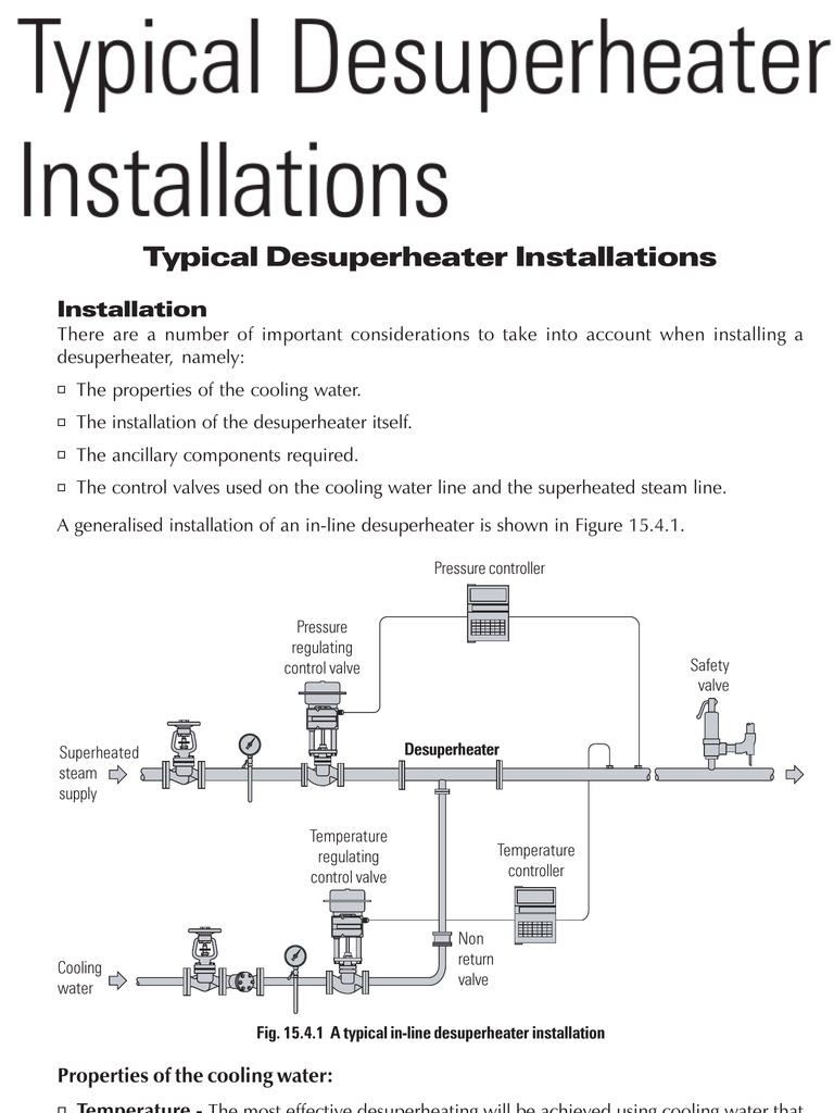 Typical Desuperheater Installations: Block 15 | PDF | Steam | Boiler
