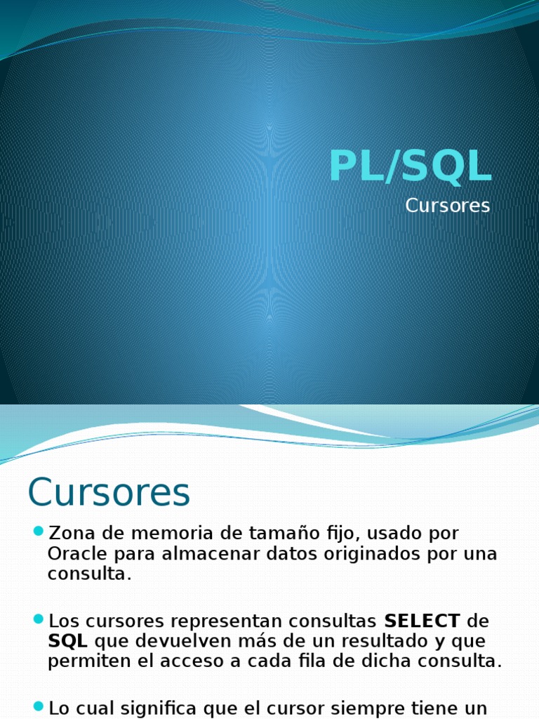Oracle PL SQL Clase 3 Cursores | Descargar gratis PDF | Puntero (Programación de computadora) | SQL