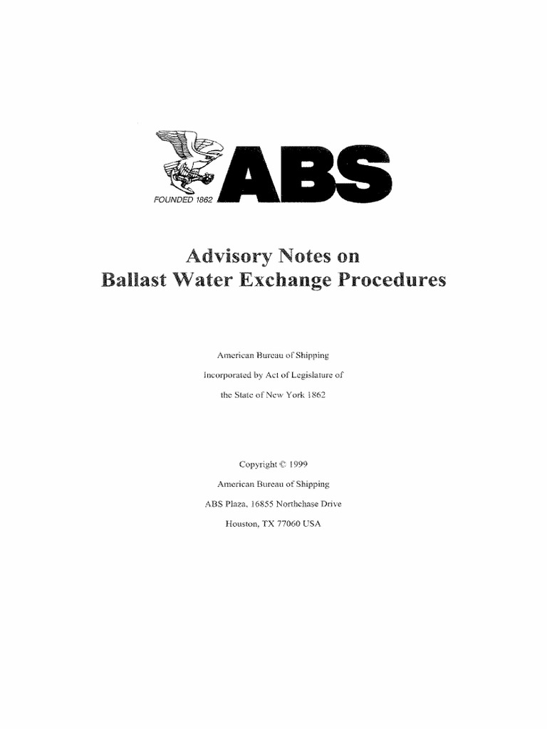 ABS - Ballast Water Exchange Procedures | PDF | Oil Tanker | Ships