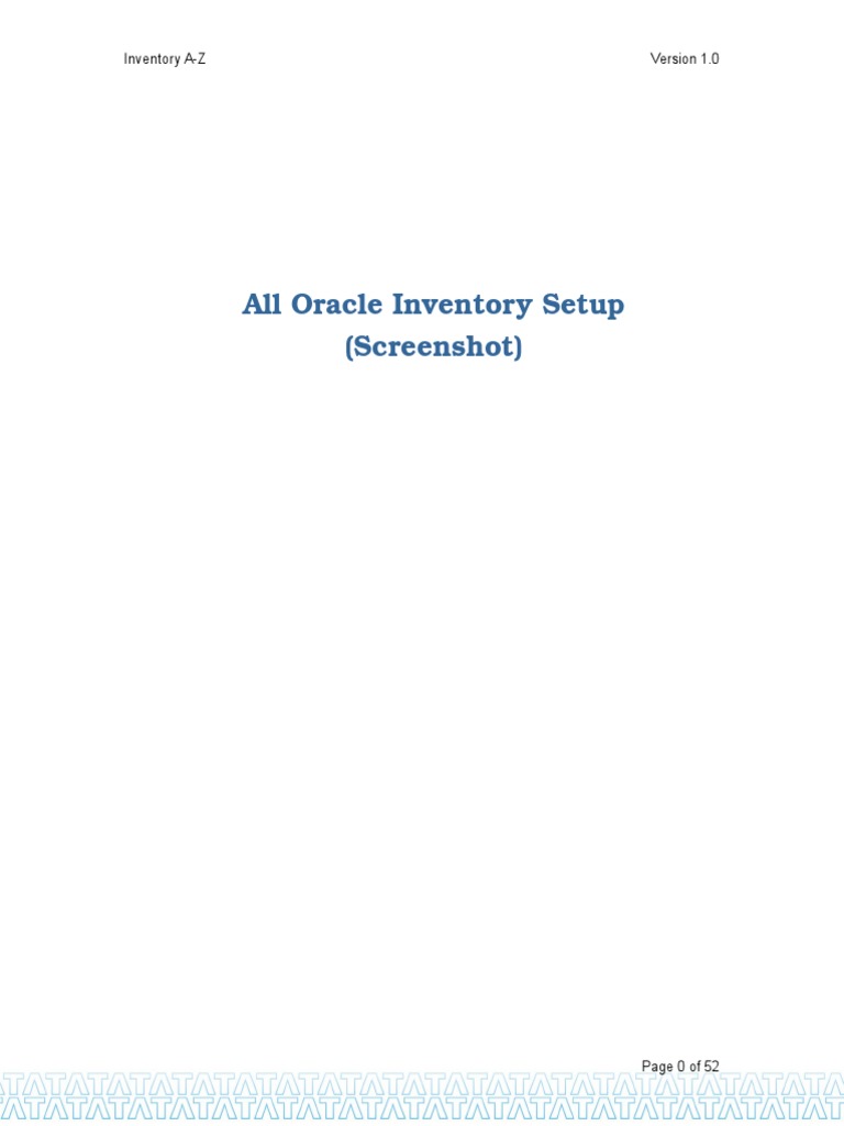 Oracle Inventory User Guide A-Z | PDF | Financial Transaction | Inventory
