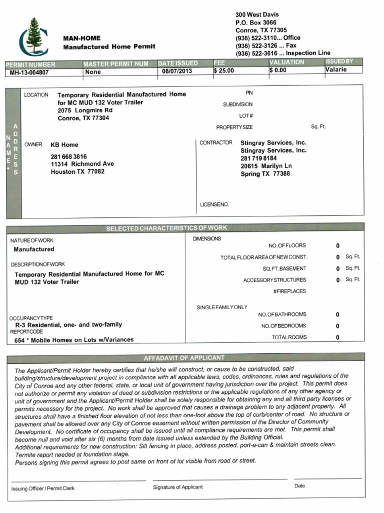MUD 132 Temporary Voter Trailer Permit | PDF