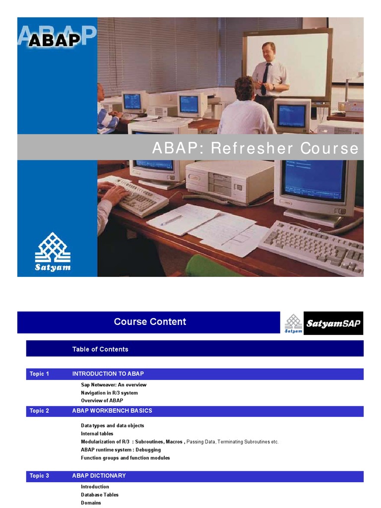 Sap Abap Refresher Course NoRestriction | PDF | Data Type | Computer Programming