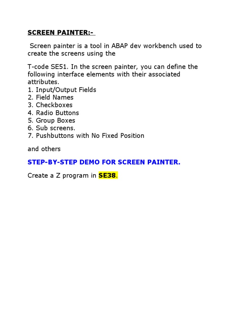 Step-By-Step Demo For Screen Painter | PDF | Computing | Software ...