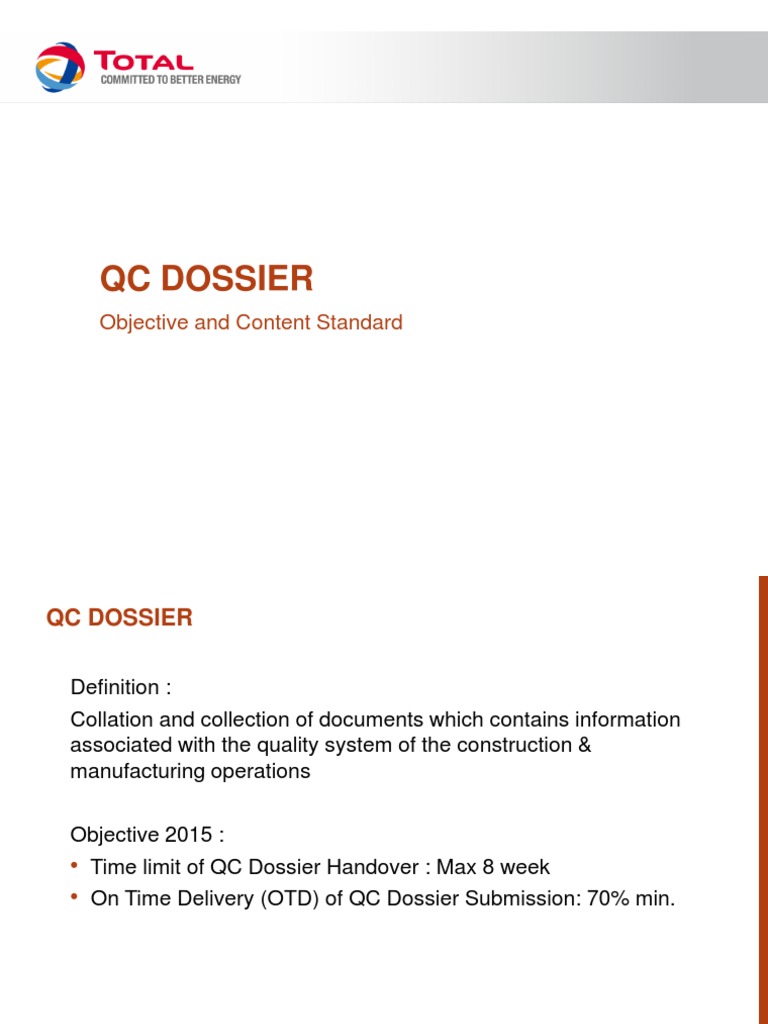 KPI - QC Dossier Submission | PDF
