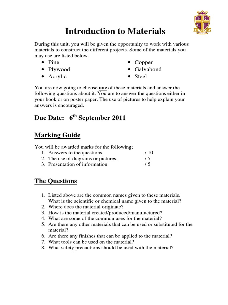 AS1 Intro To Materials | PDF