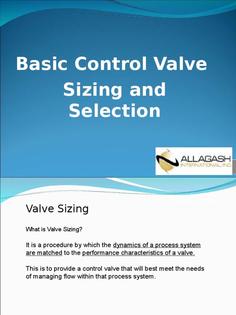 Basic Control Valve and Sizing and Selection | PDF | Valve | Pressure