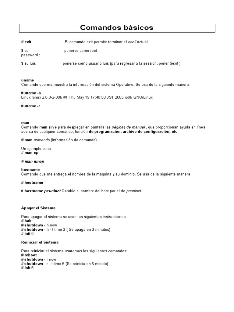 Comandos Básicos | PDF | Archivo de computadora | Unix
