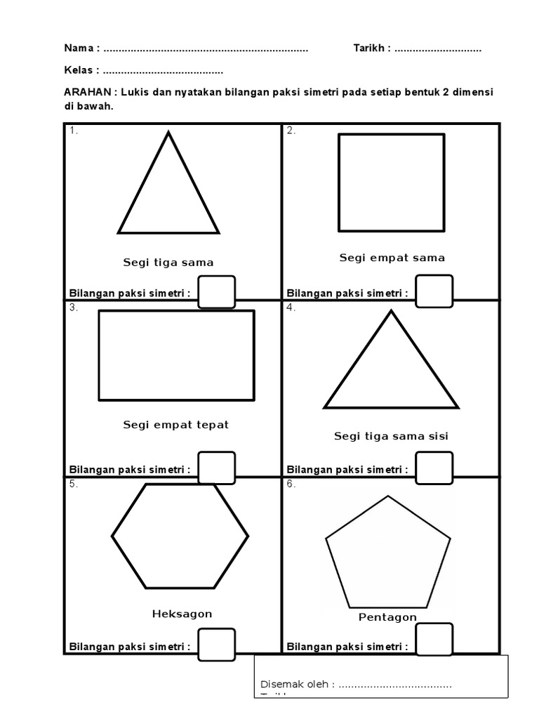 Lembaran Kerja Paksi Simetri | PDF