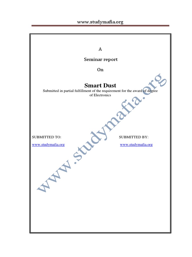 ECE Smart Dust Report PDF | PDF | Microelectromechanical Systems ...
