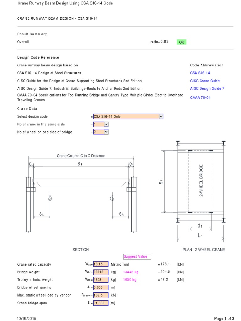 Civilbay Crane Runway Beam Design | PDF | Crane (Machine) | Beam ...