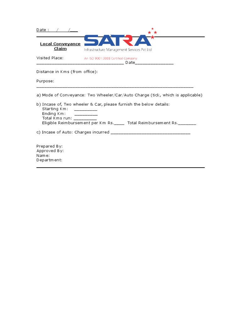 Local Conveyance | PDF | Business | Finance & Money Management