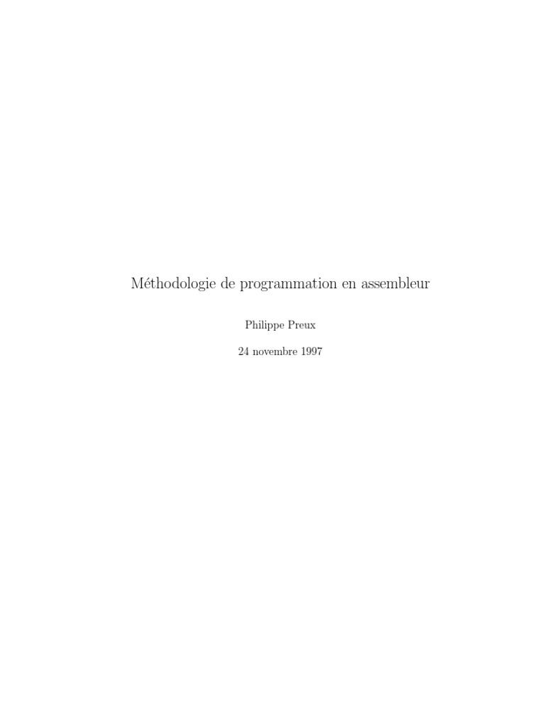 Assembleur | PDF | Structure de contrôle | C (Langage de programmation)