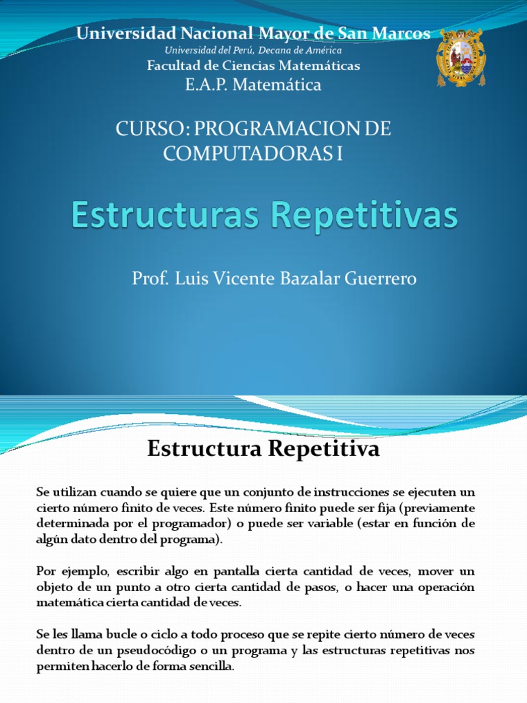 Estructura Repetitivas (Teoria) | PDF | Algoritmos | Conceptos matemáticos