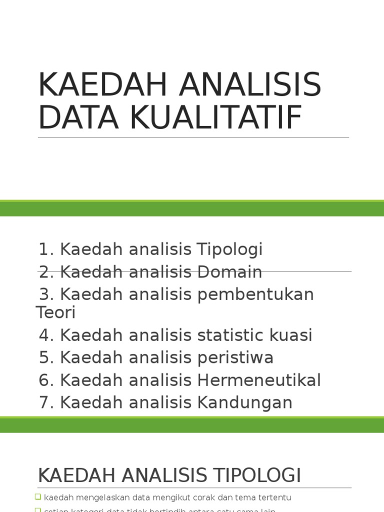Kaedah Analisis Data Kualitatif | PDF