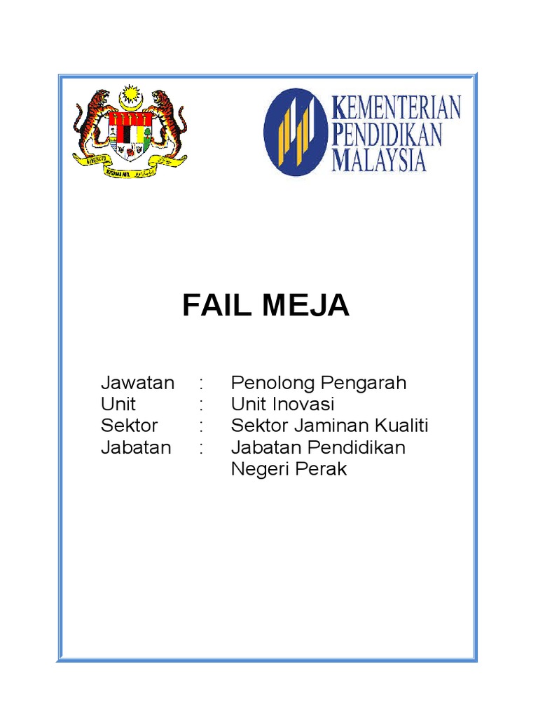 Contoh Fail Meja Penolong Pengarah | PDF