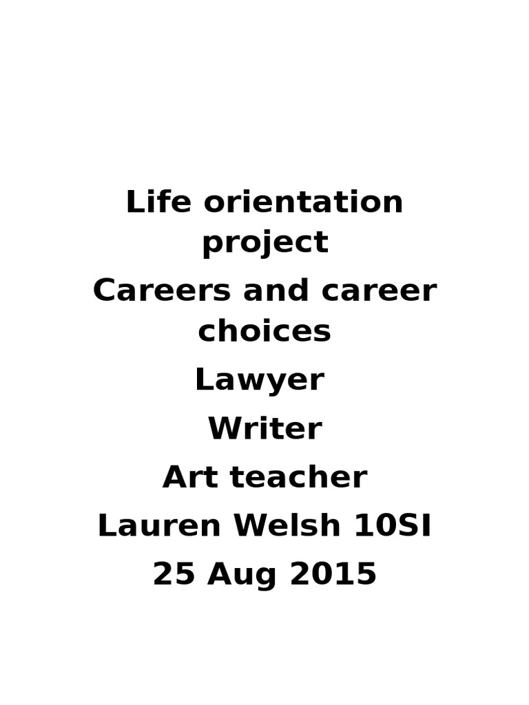 Life Orientation Project | PDF | Advocate | Lawyer