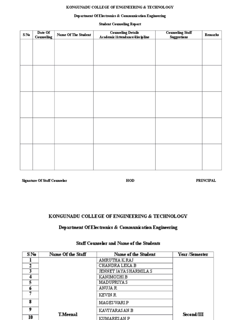 Student Counseling Report | PDF | Science And Technology | Leisure