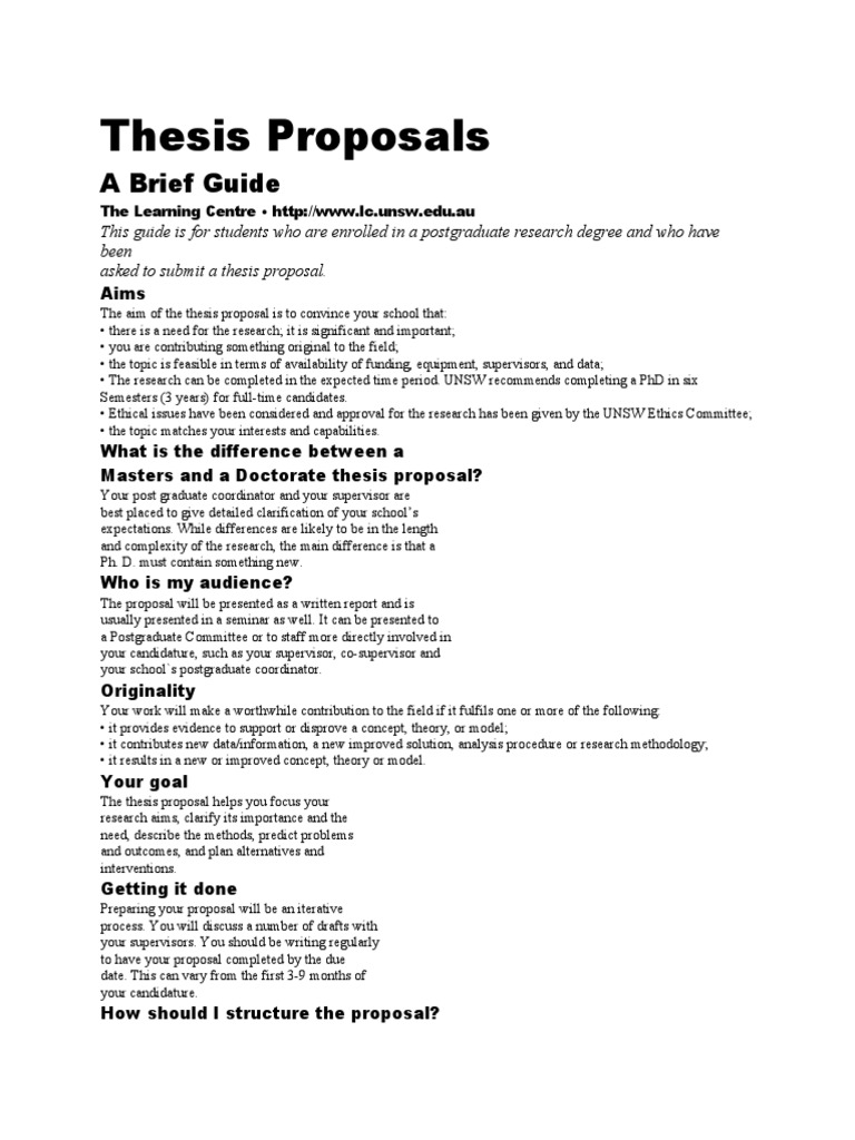 Thesis Proposals