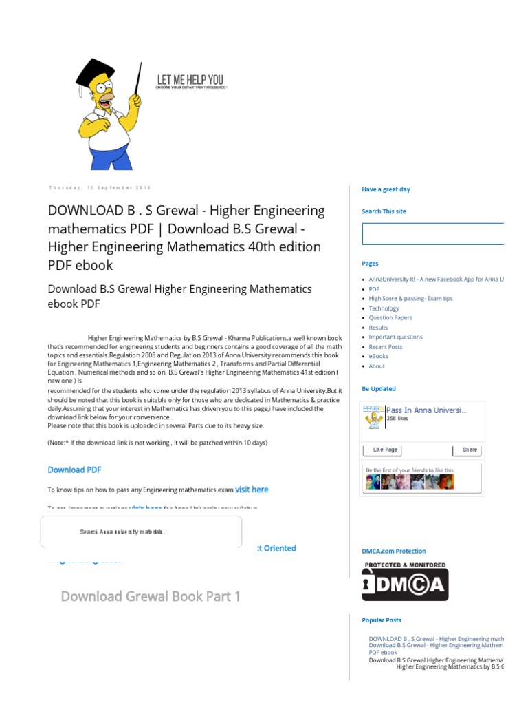 B - S Grewal - Higher Engineering Mathematics PDF - Download B | PDF ...