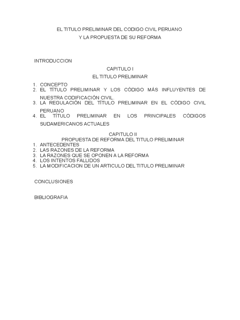 Monografia Del Titulo Preliminar Del Codigo Civil Peruano | PDF | Juez | Ley procesal