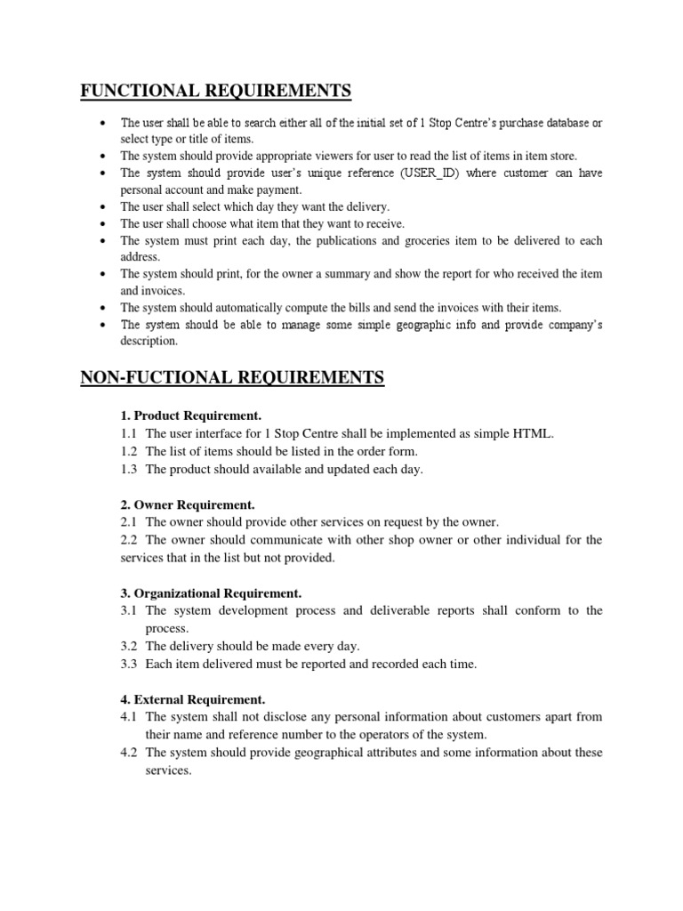 Functional & Non-Functional Requirement | Invoice | Digital Technology