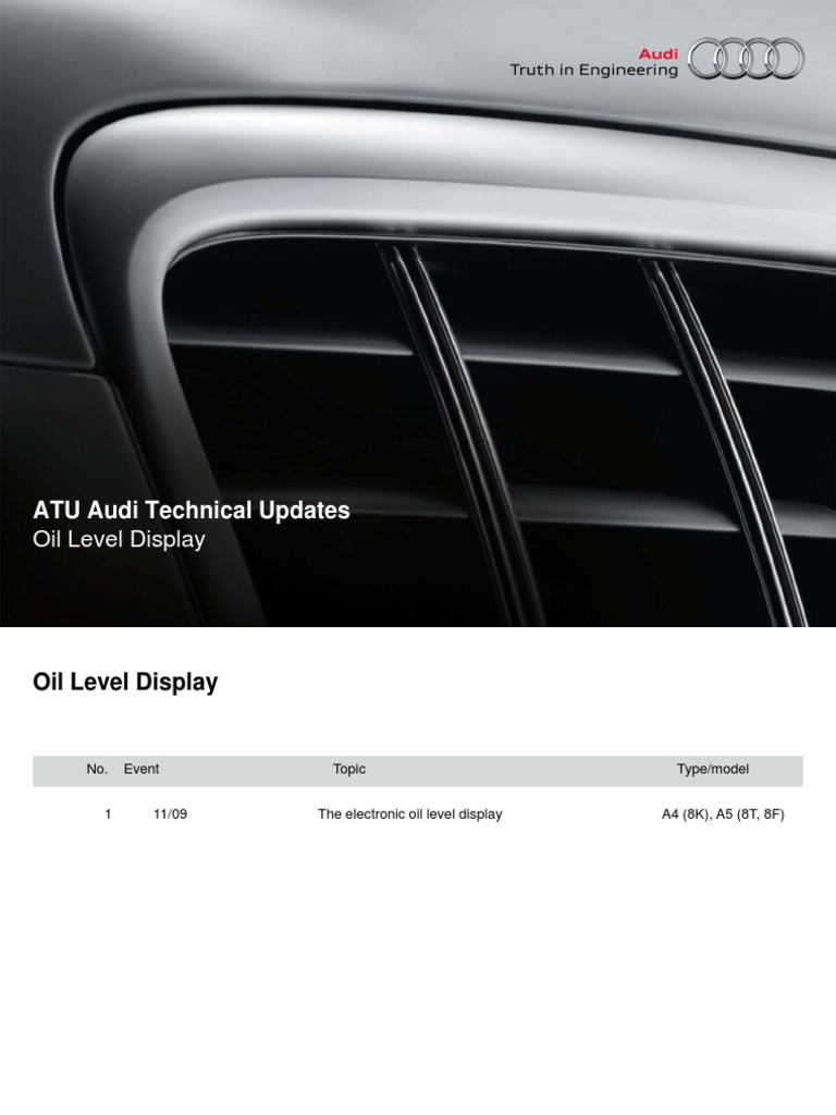 2010 05 Oil Level Display A4 A5 PDF | PDF | Audi | Motor Oil