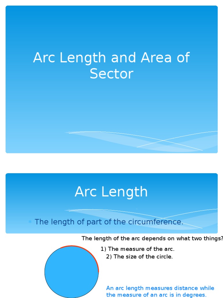 Arc Length and Sector Area Formulas | PDF