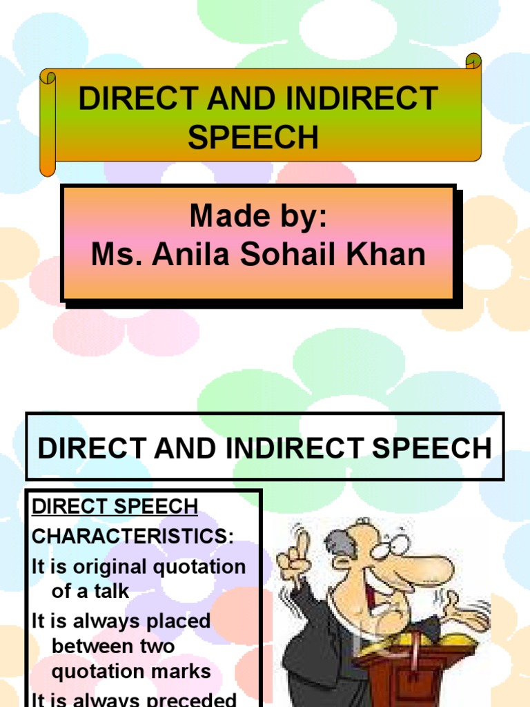 Direct vs. Indirect Speech Guide | PDF | Perfect (Grammar) | Verb