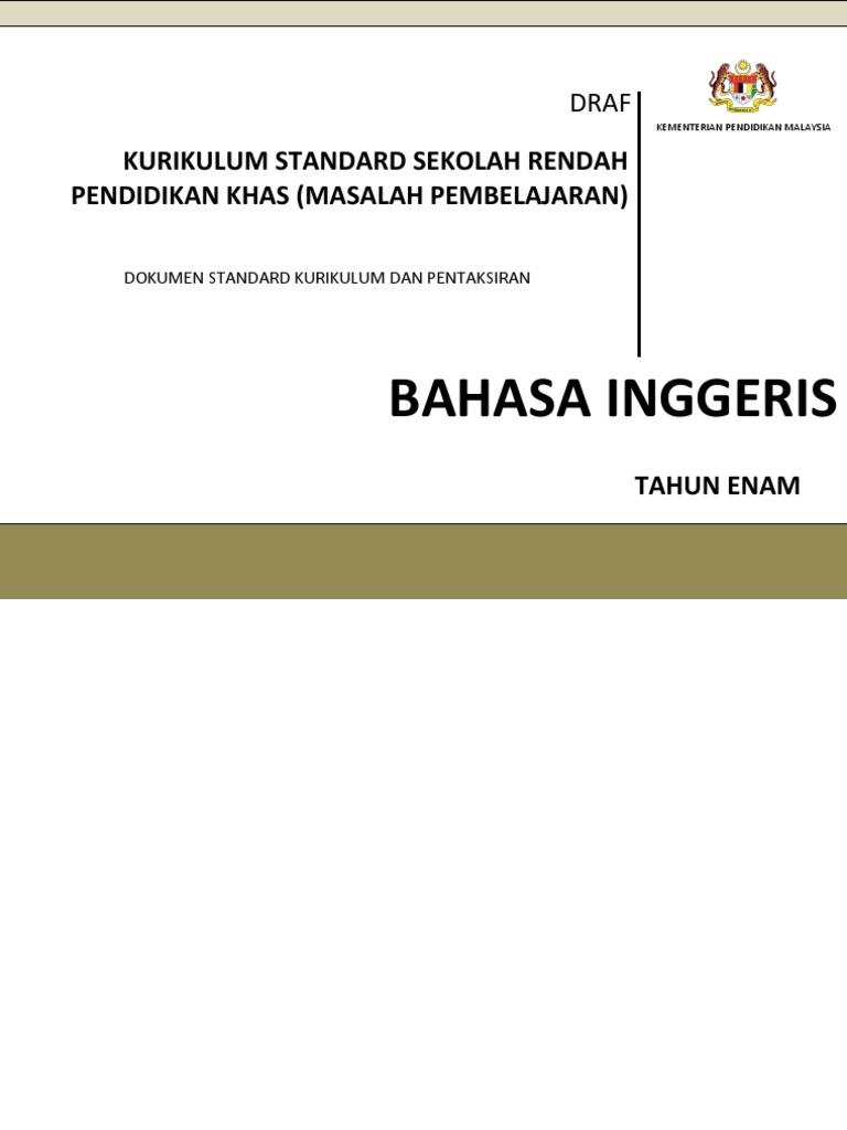 DSKP Bi T6 KSSR Pend Khas | PDF | Penilaian Pendidikan | Kurikulum