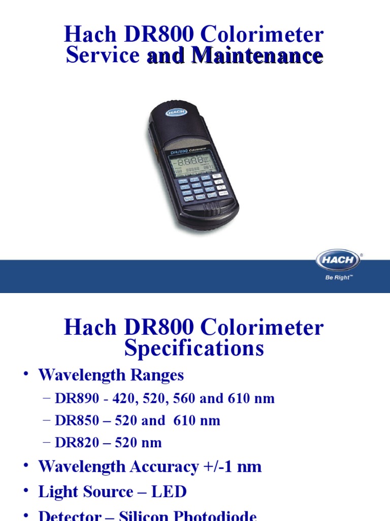 DR800 Service and Maintenance | PDF | Optical Filter | Iron