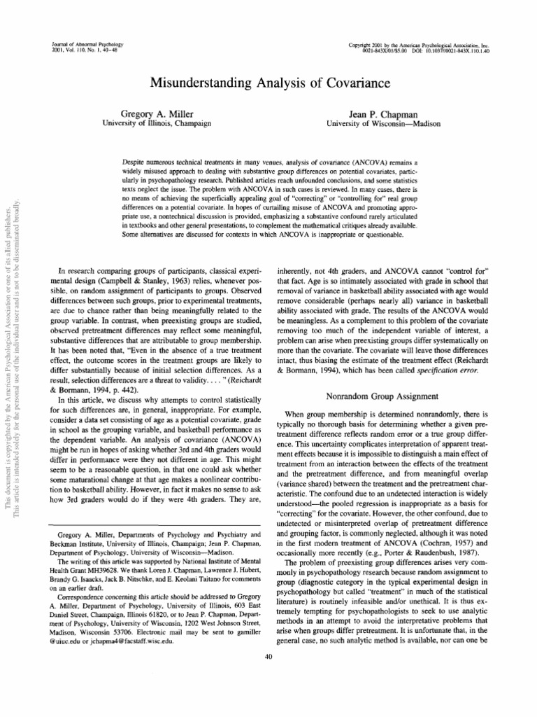 ANCOVA | PDF | Analysis Of Covariance | Statistics
