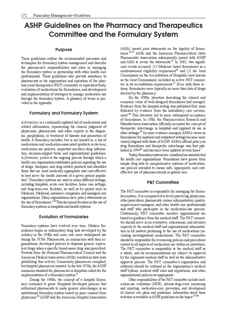 ASHP Guidelines on PnTC | Evidence Based Medicine | Pharmaceutical Drug