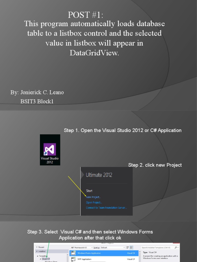 This Program Automatically Loads Database Table To A Listbox Control ...