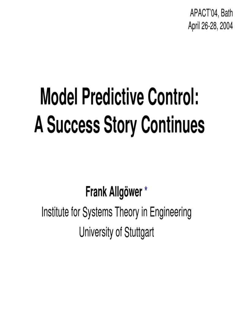 Model Predictive Control | PDF | Mathematical Optimization | Control Theory