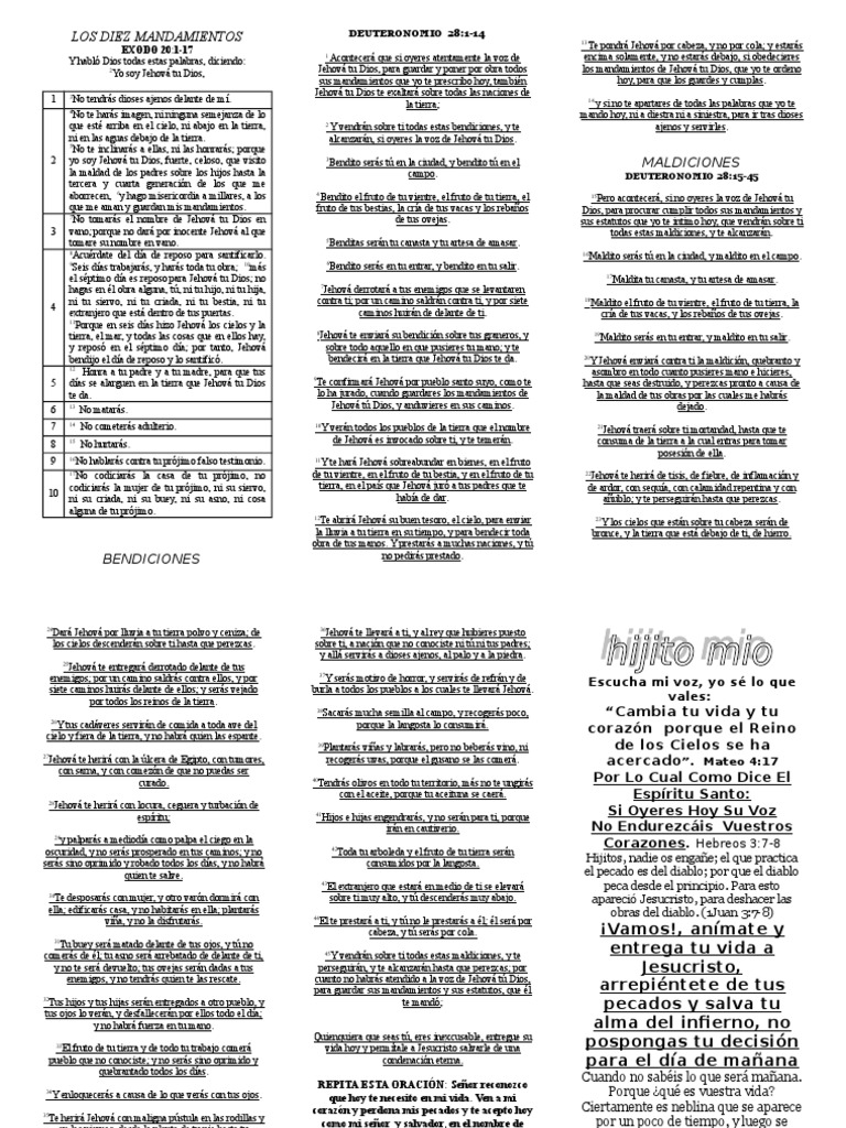 Bendiciones y Maldiciones | PDF | Bendición | Diez Mandamientos