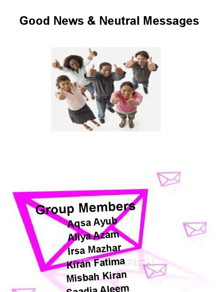 Good News & Neutral Messages | PDF | Human Communication ...