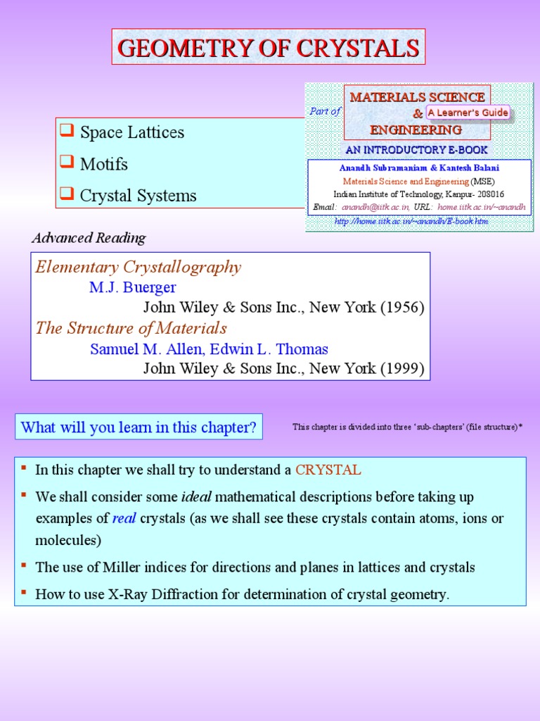 Crystal Geometry and Classification | PDF | Crystal Structure | Crystal