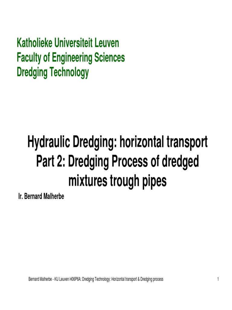 Horizontal Transport of Dredged Mixtures Part 2 - EN | PDF | Pump ...