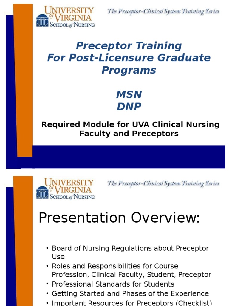 UVA Preceptor Training for Nursing Programs | PDF | Nursing | Students