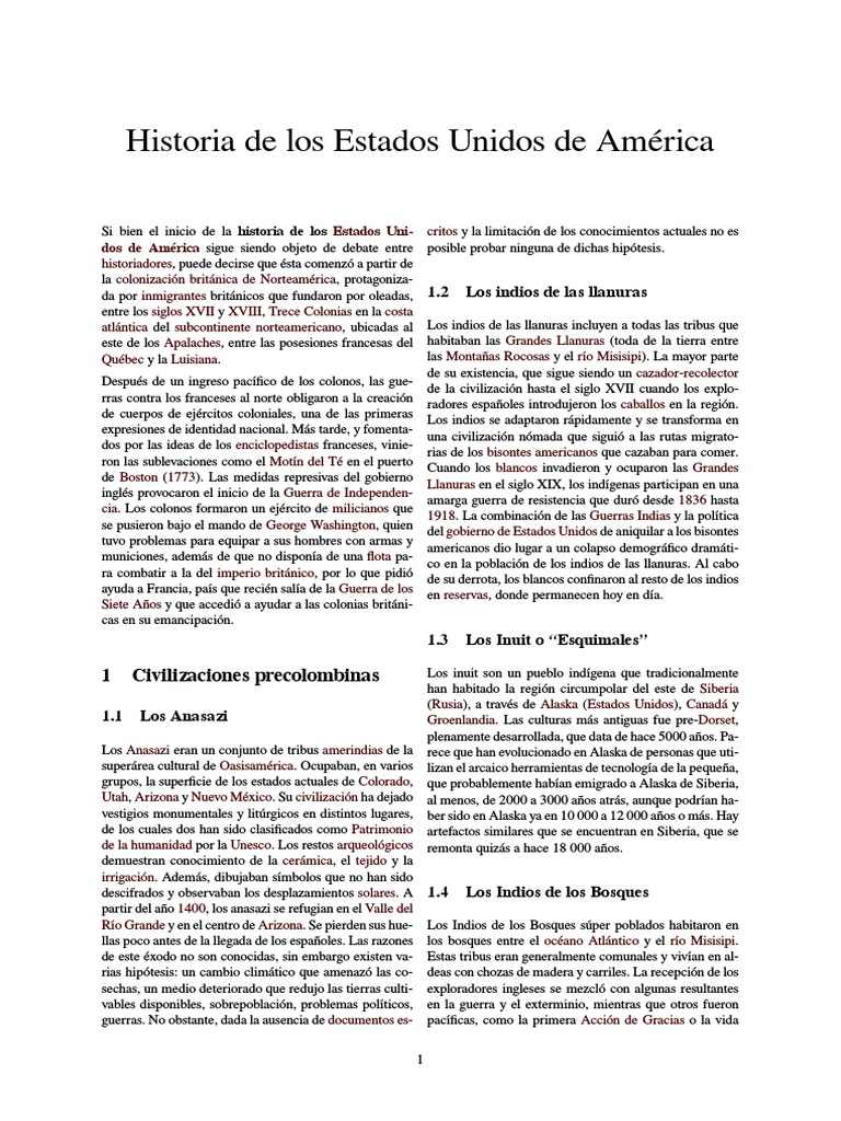 Historia de Los Estados Unidos de América | Historia de los Estados ...